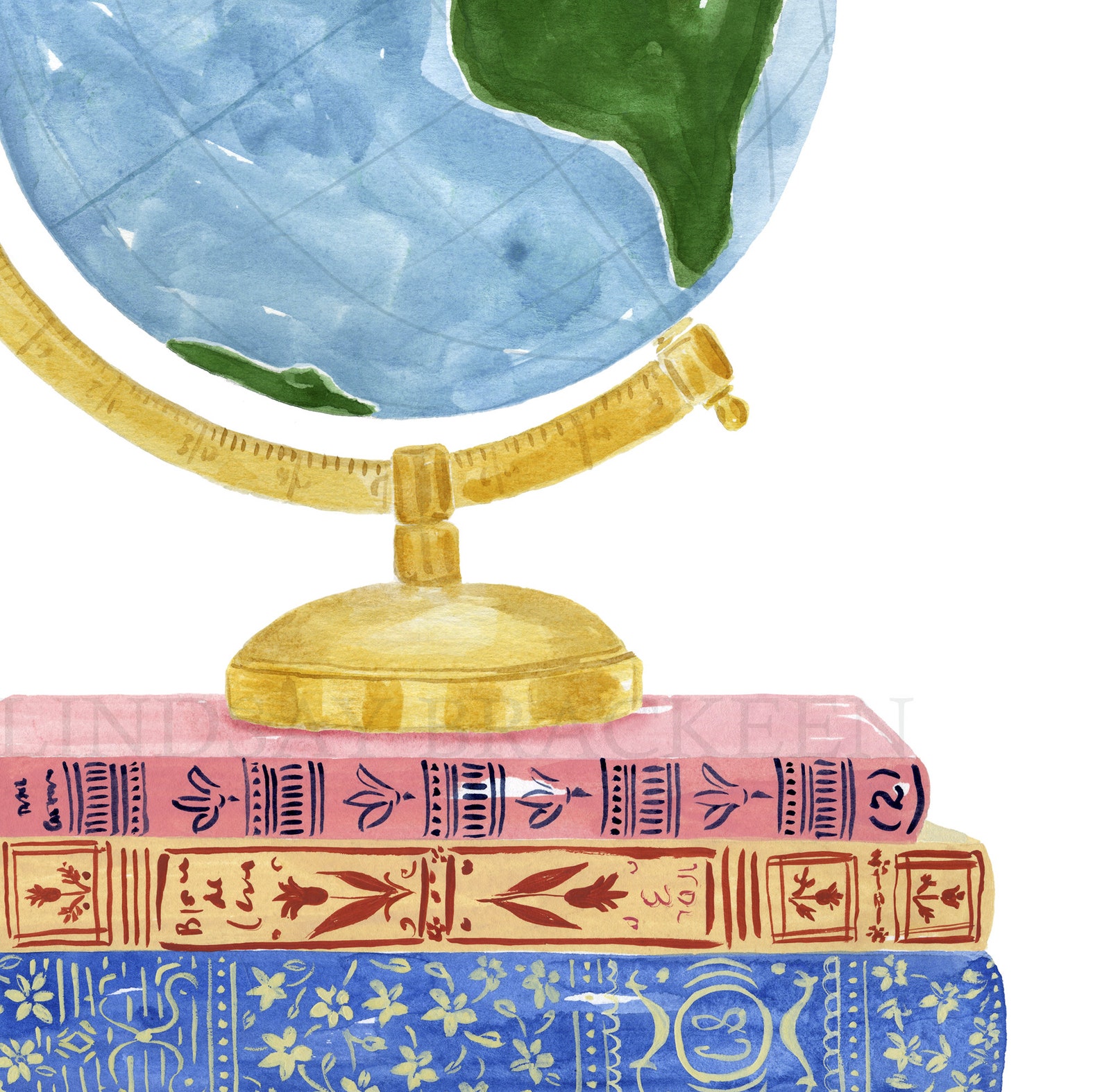 Stack of Books Art Print Painting Reading Print Home Office - Etsy