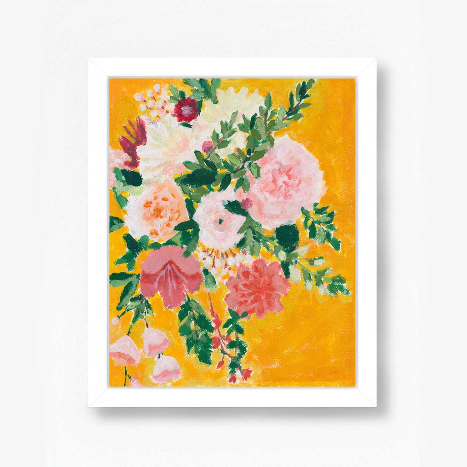 Bouquet Floral Flowers Art Print Bohemian Modern Wall Art | Etsy