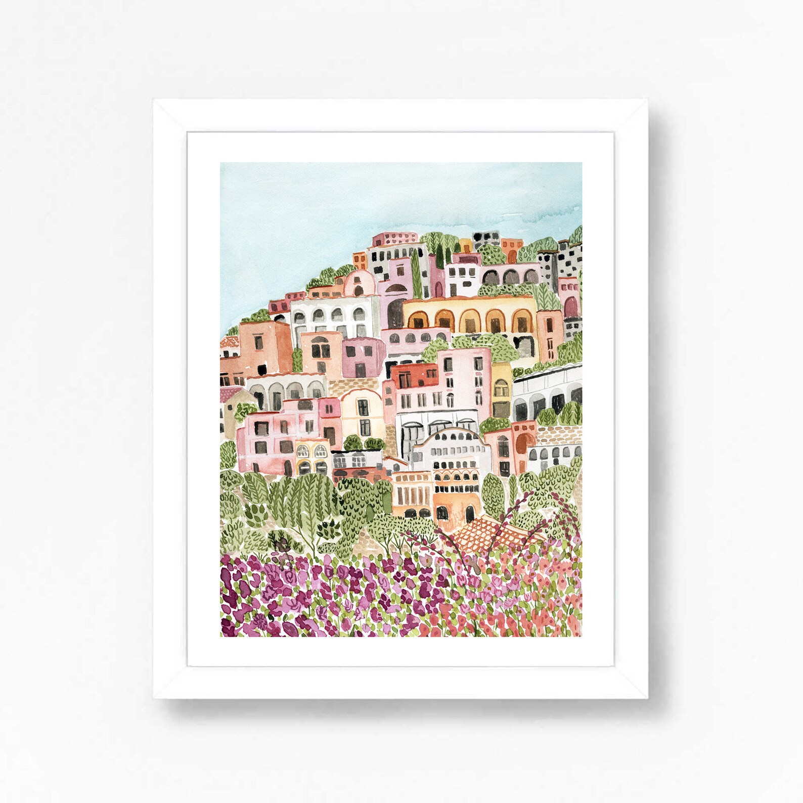 Positano Print Positano Painting Positano Decor Positano Italy - Etsy