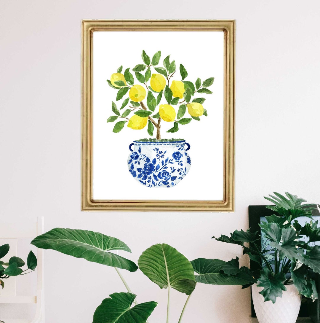 Lemon Tree Art, Lemons Art, Lemons Print, Lemon Tree Print, Lemon ...