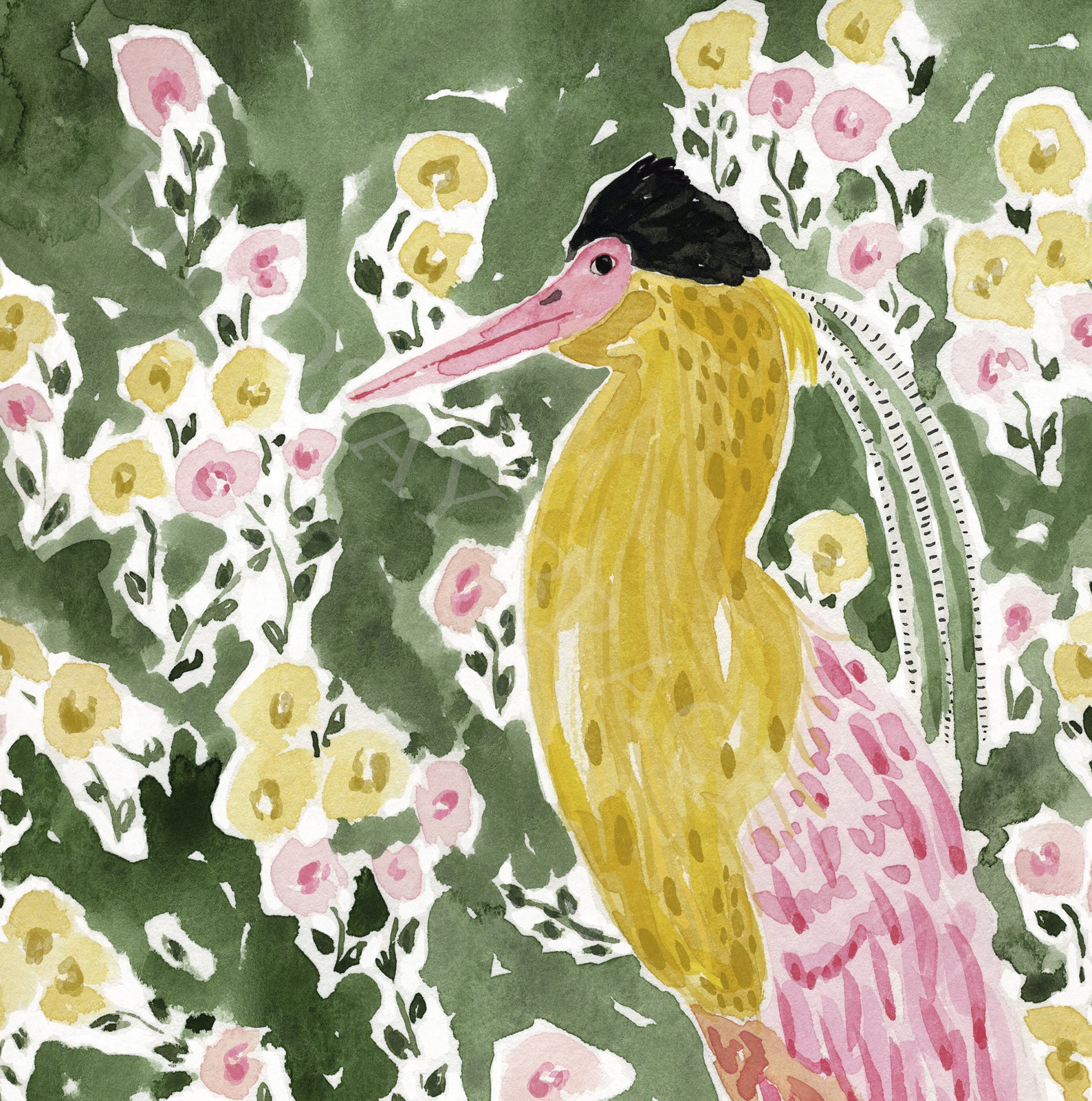 Tropical Bird Art Print Wall Decor Painting Exotic Colorful | Etsy