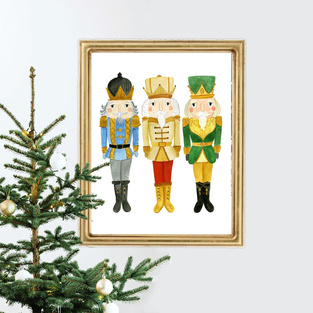 Nutcracker Art Print, Christmas Art, Holiday Art, Christmas Decor ...