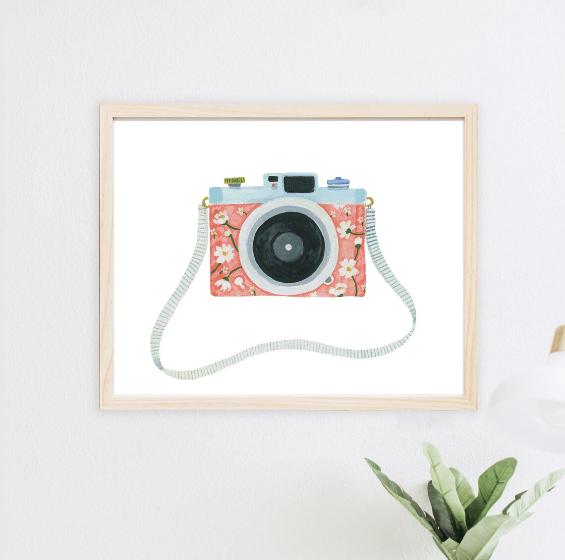 Camera Art Print Wall Decor Camera Painting Vintage Polaroid - Etsy