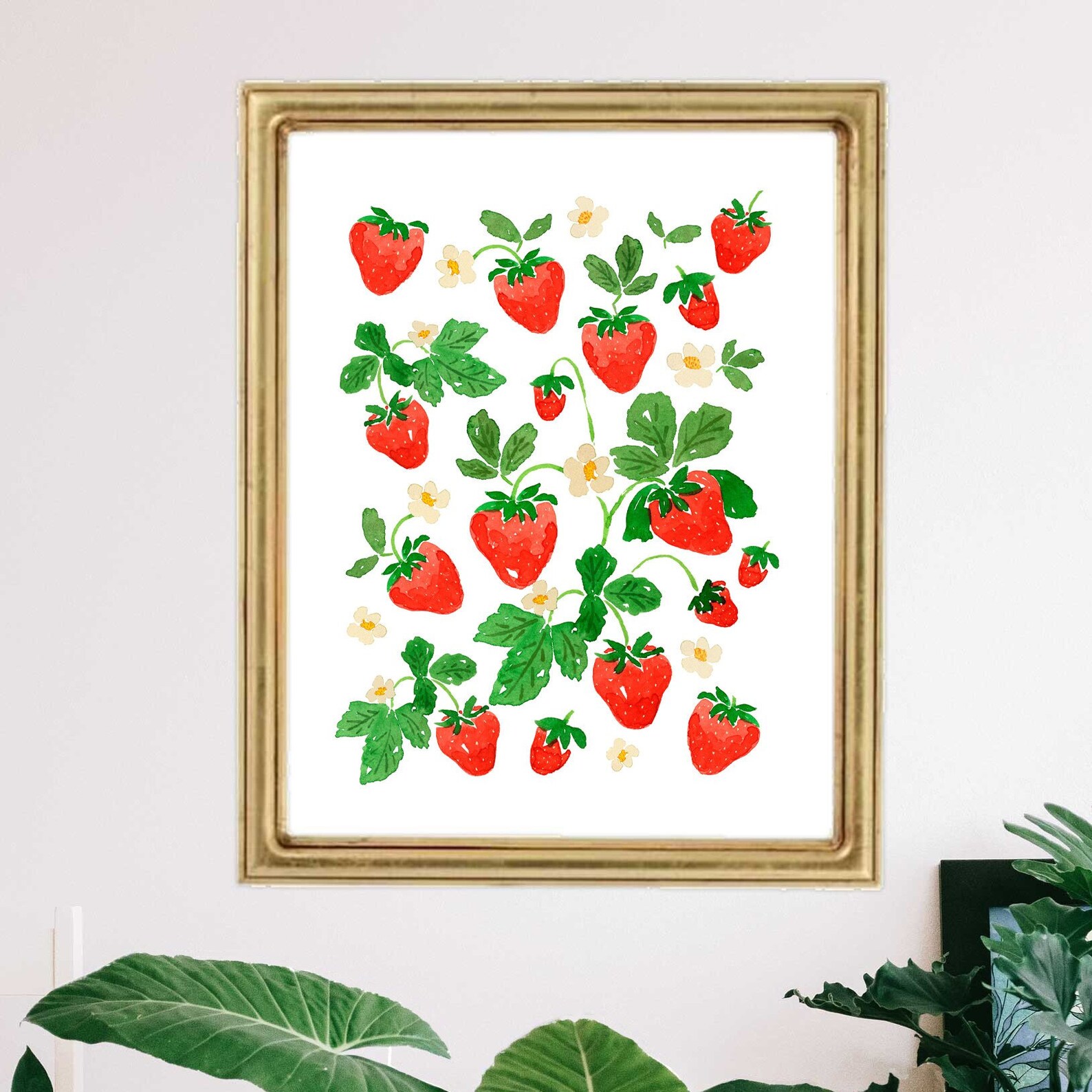 Strawberry Decor Strawberry Print Strawberry Art Strawberry - Etsy