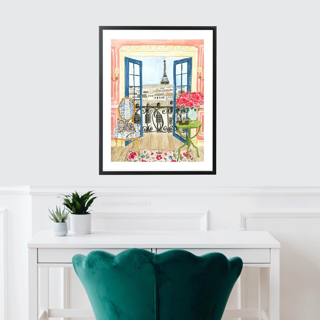 Cats in Paris Print, Eiffel Tower Art Print, Paris Art Print, Paris ...
