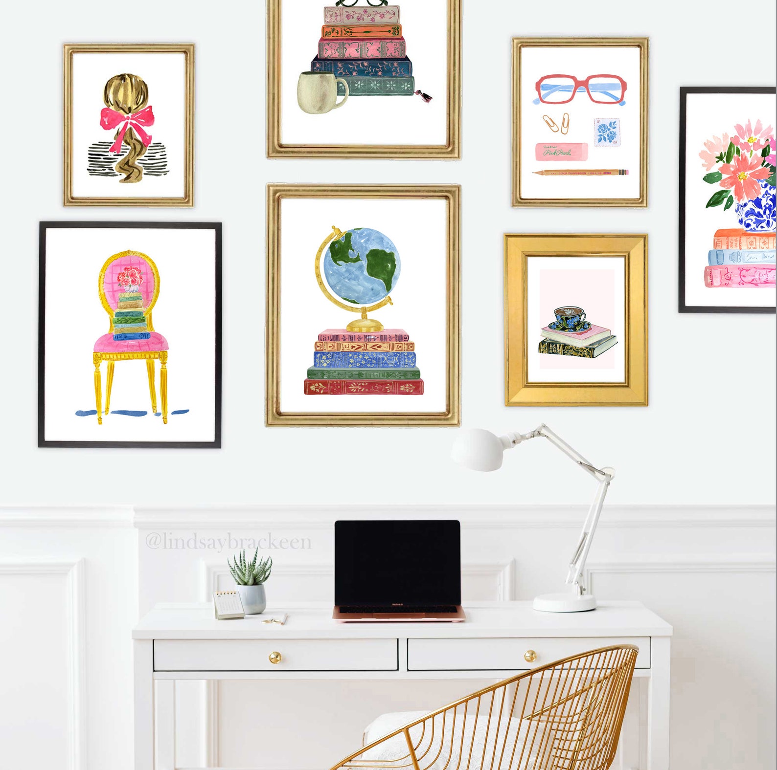 Stack of Books Art Print Painting Reading Print Home Office - Etsy