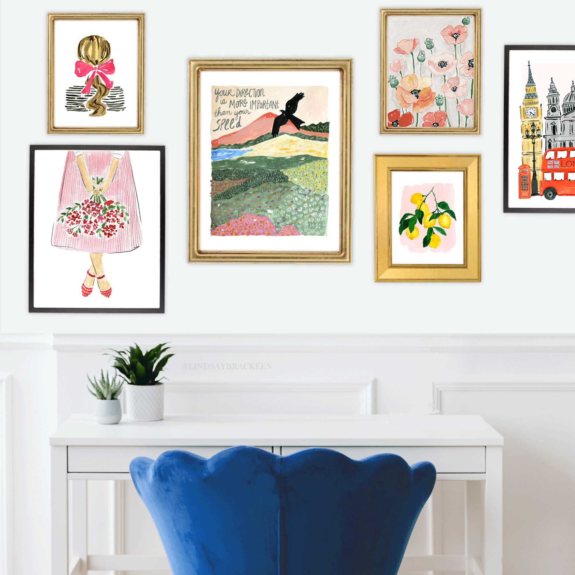 Landscape Quote Art Print Watercolor Illustration Inspirational ...