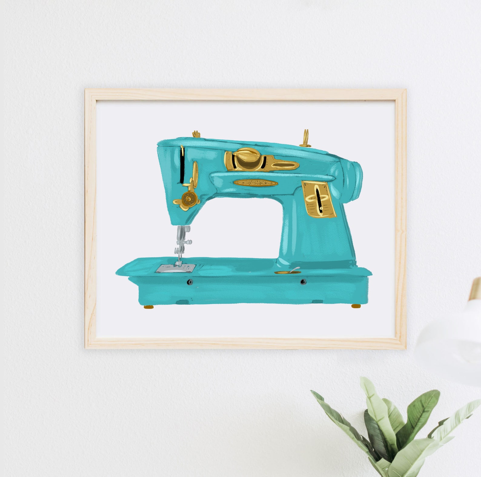 Vintage Sewing Machine Art Print Retro Craft Sewing Room Wall Decor ...