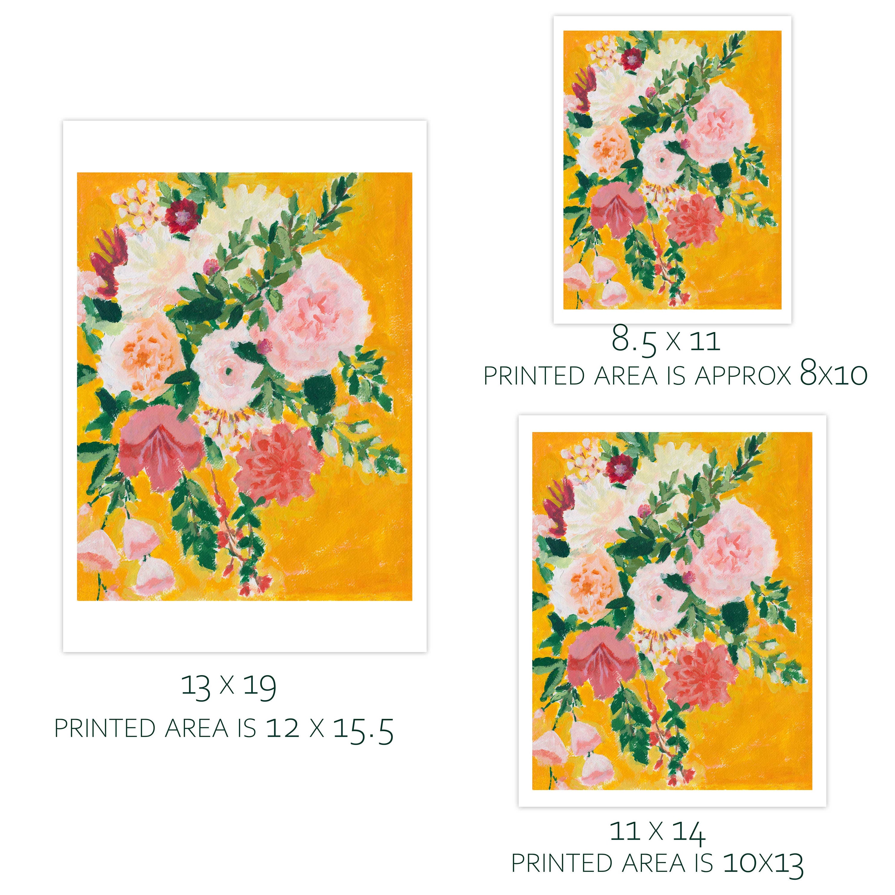 Bouquet Floral Flowers Art Print Bohemian Modern Wall Art | Etsy