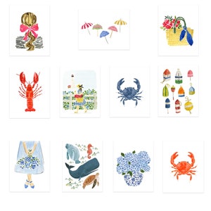 Lobster Buoys Crab Print Set Nautical Beachy Sea Side Coastal Living ...