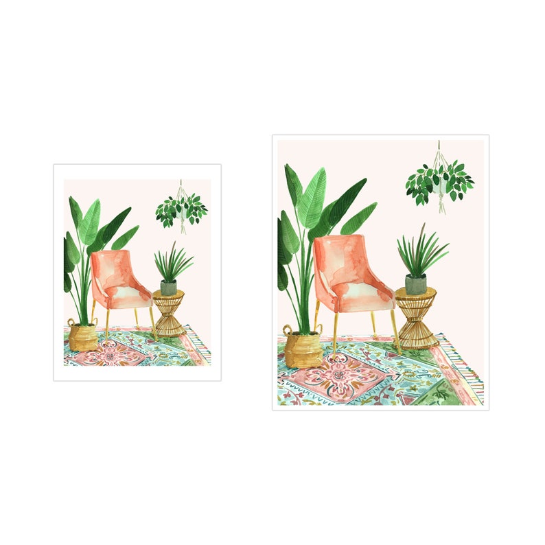 Bohemian Boho Art Print Boho Wall Decor Dorm Plant Plants Lady - Etsy