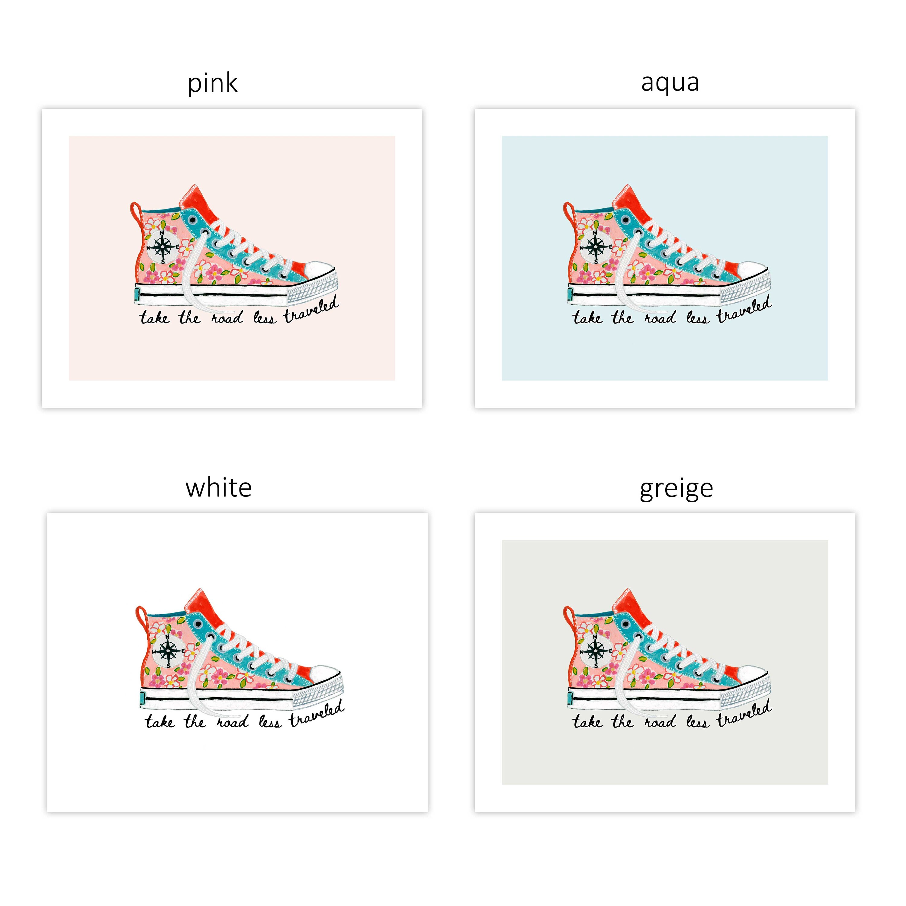 Sneaker Shoe Art Print Shoes Wall Decor Tween Teen Girls Room Quote ...