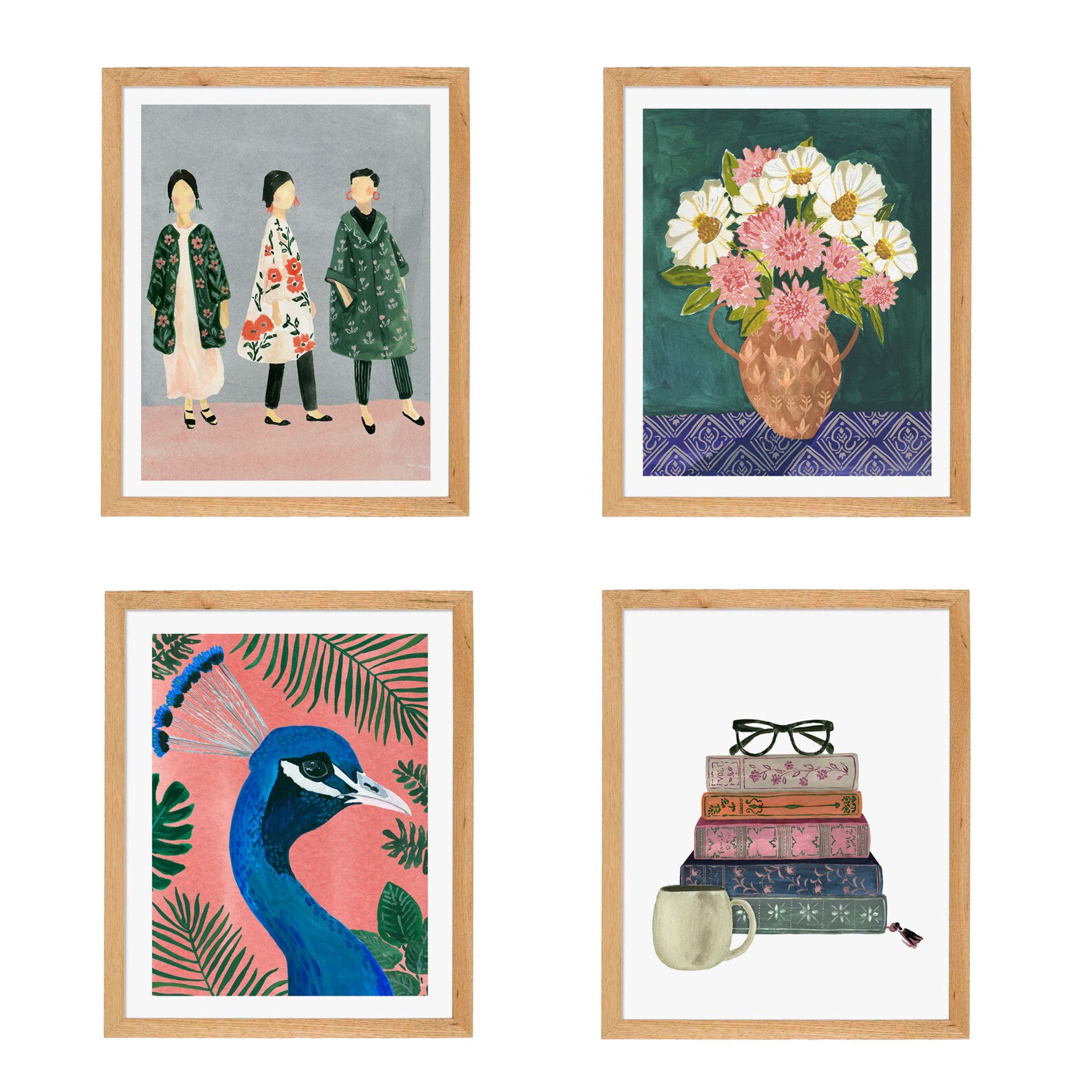 Feminist Art Print Women Portrait Wall Decor Floral Fashion | Etsy