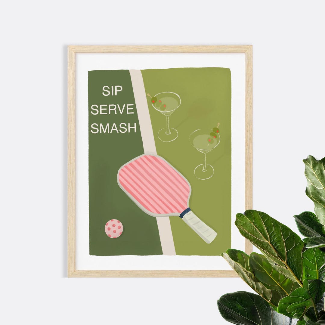 Pickleball Art Print | Pickleball Poster | Pickleball Print | Pastel ...
