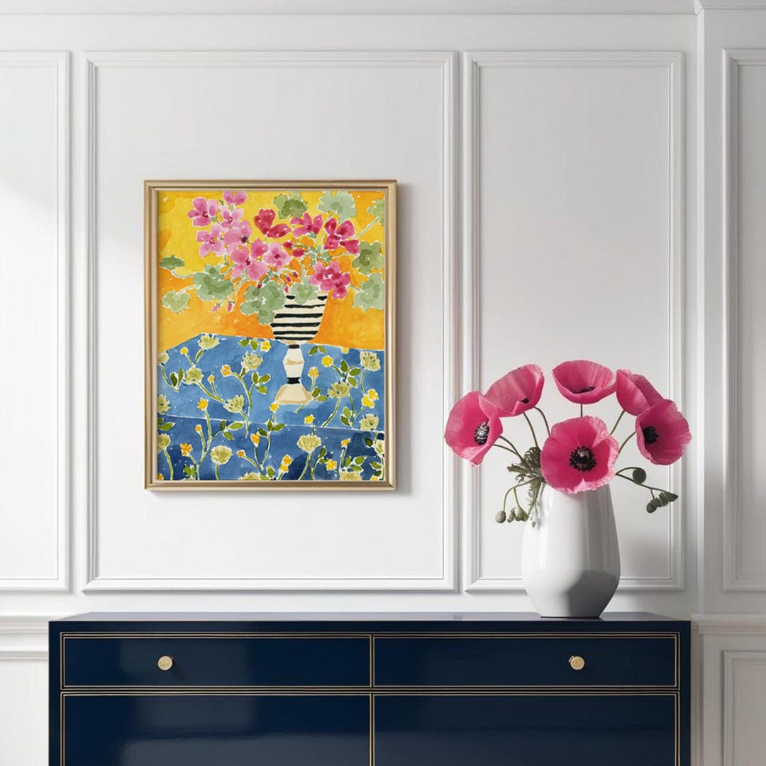 Floral Wall Art Print, Geranium Print, Millennial Style Wall Decor ...