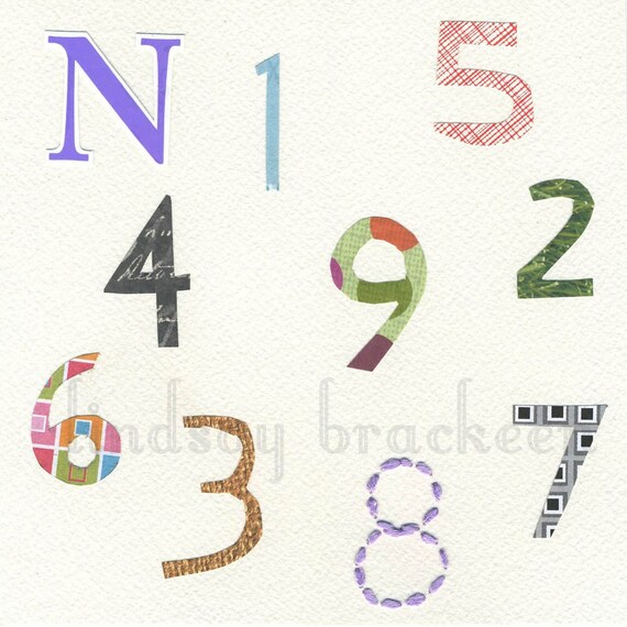 Items similar to Alphabet Nursery Art Print Letter N as in Numbers on Etsy