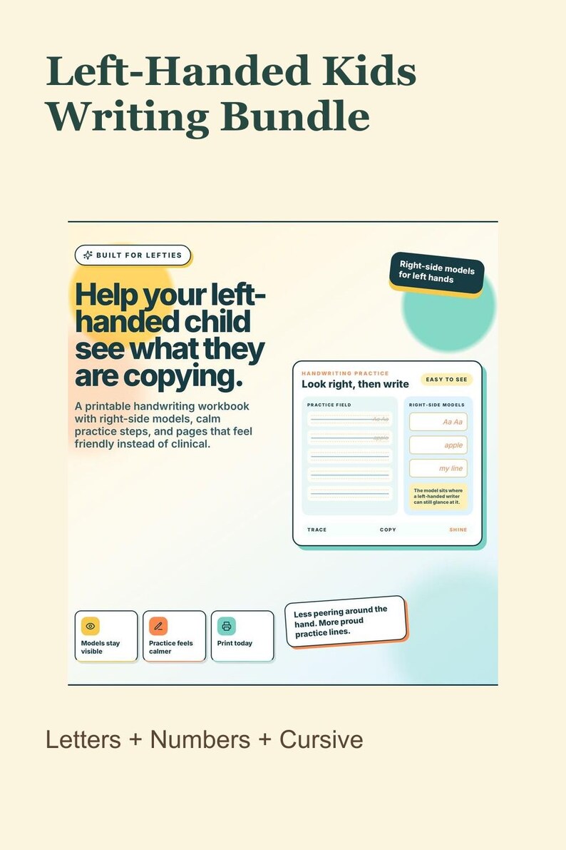 Handwriting Practice Sheets Bundle, Alphabet Tracing Worksheets, Left ...