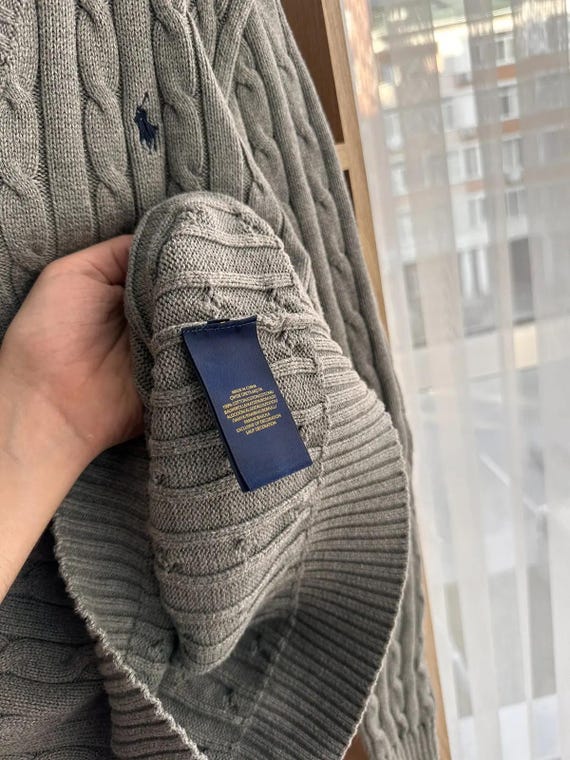 Vintage Polo Ralph Lauren RRL Grey Gradient Knitted S… - Gem