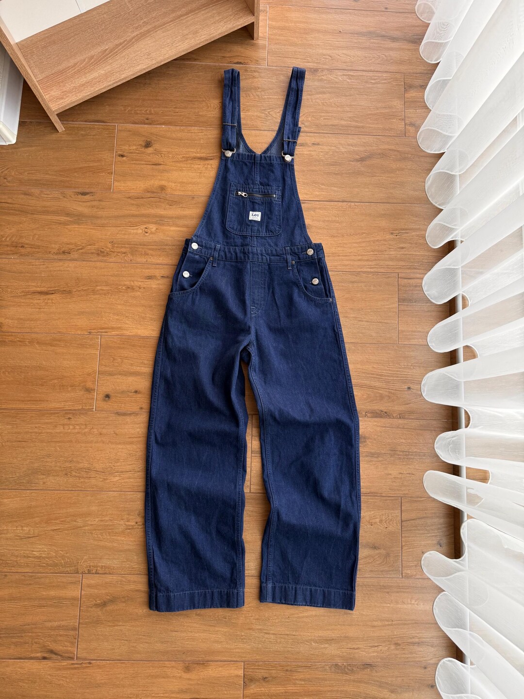 Vintage Lee Workwear Denim Navy Wide Leg Bib Overall - Etsy