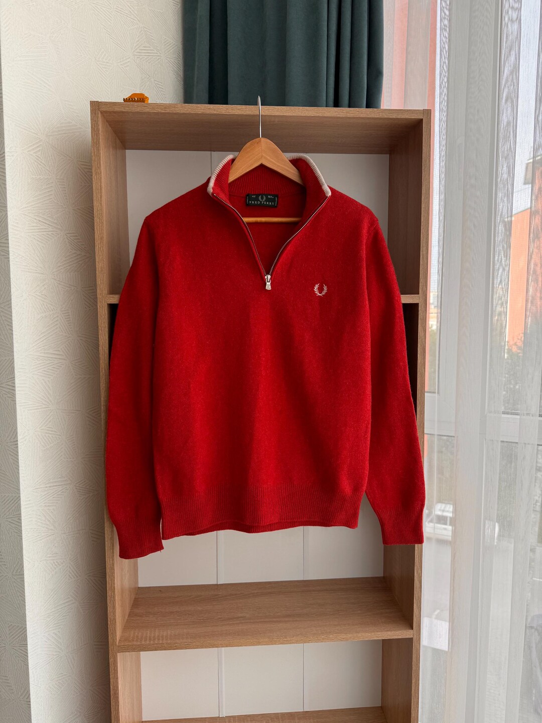 Vintage Fred Perry Luxury Red Wool 1/4 Zip Sweater - Etsy