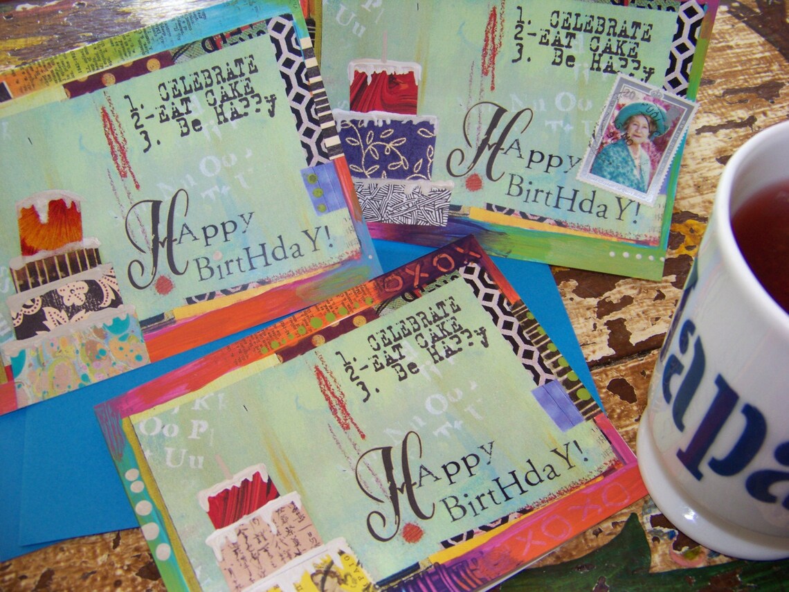 Happy Birthday Card Artcard - Etsy
