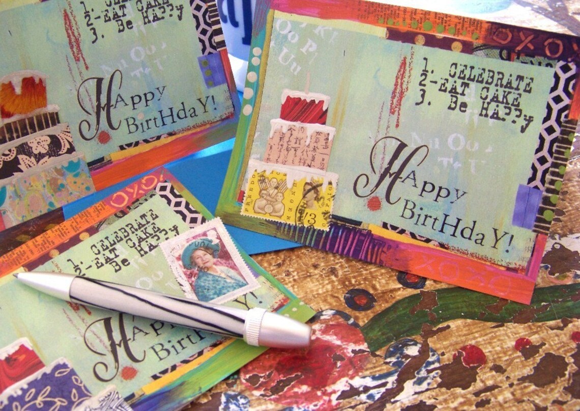 Happy Birthday Card Artcard - Etsy