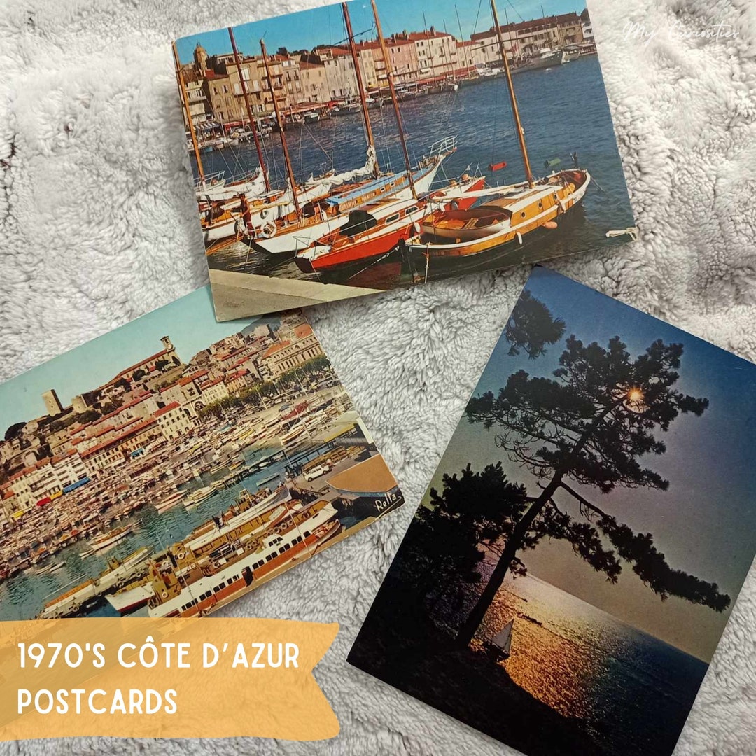 1970s Vintage French Seaside Postcards, St Tropez, La Côte D'azur - Etsy
