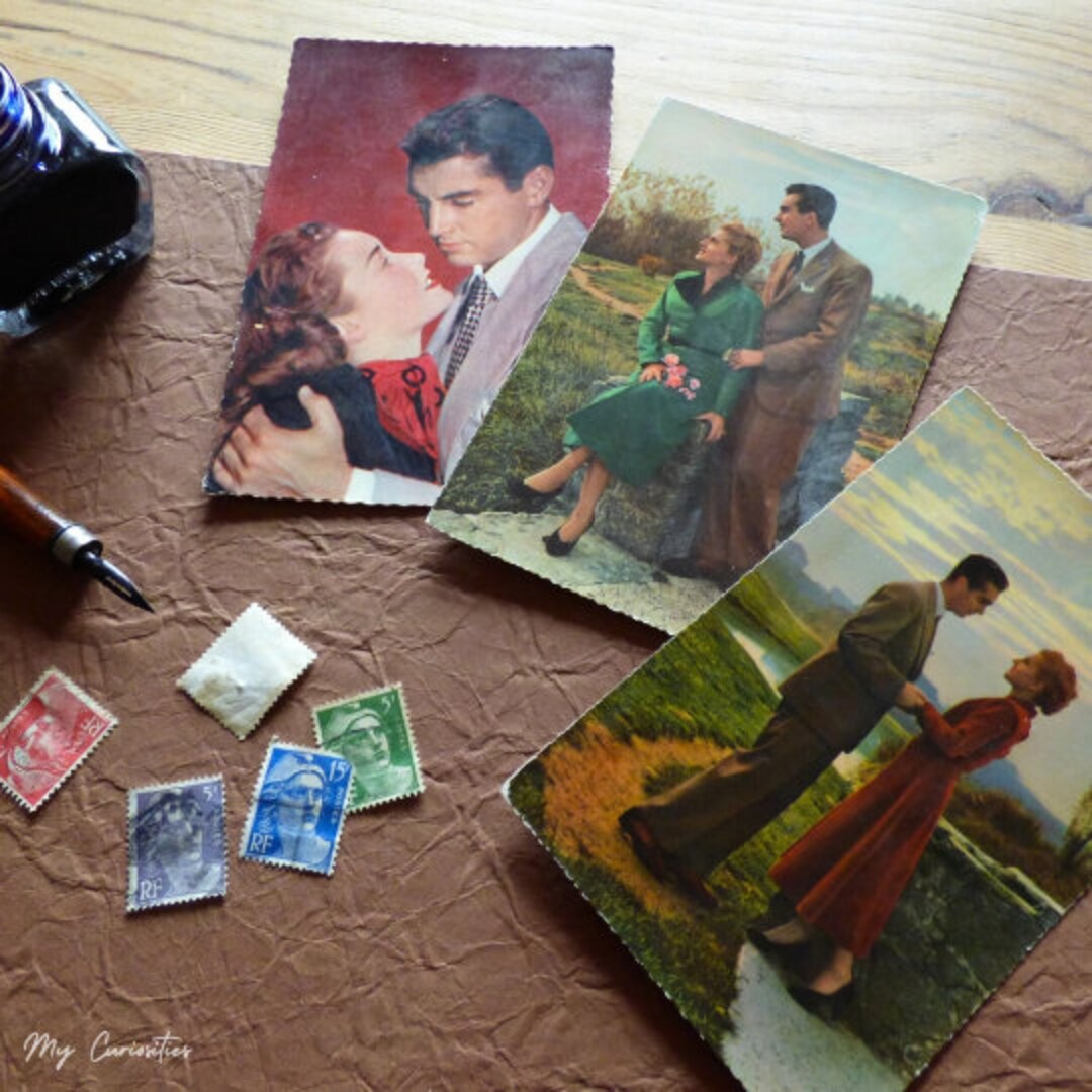 50s - 60s Postcards of a Couple - Etsy