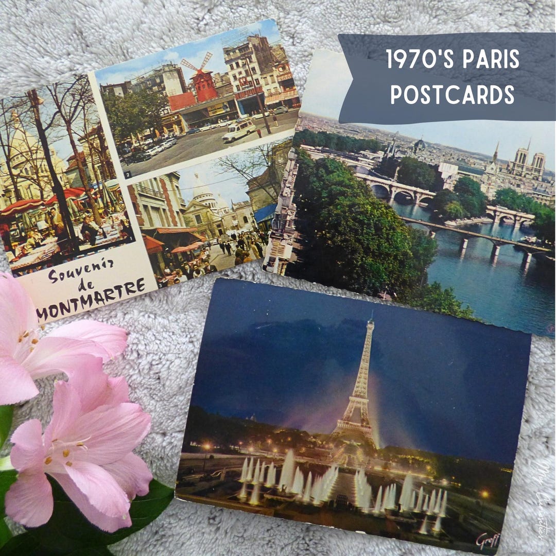 1970's Vintage Paris Postcards - Etsy