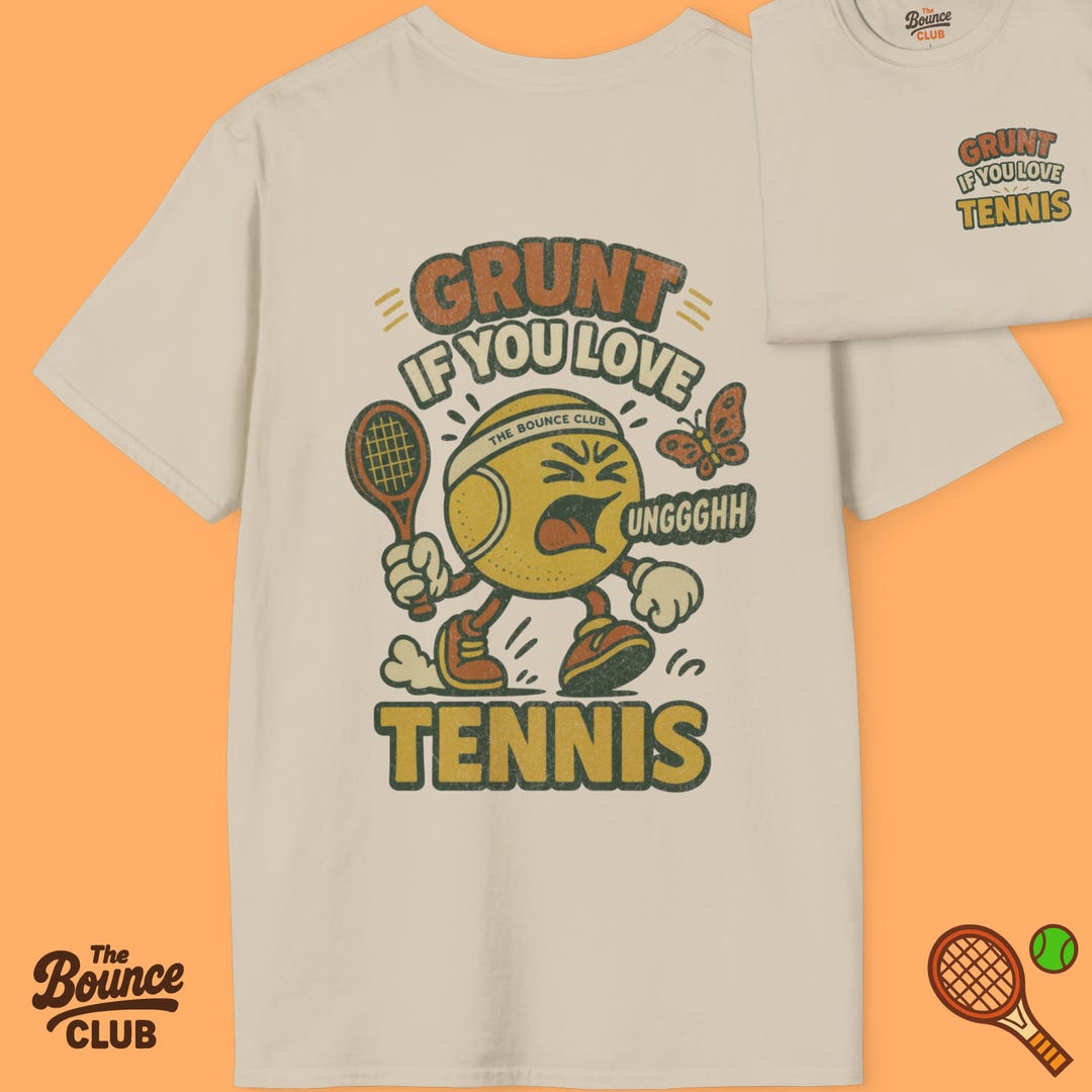 Grunt If You Love Tennis T-shirt, Funny Tennis Shirt, Retro Tennis ...