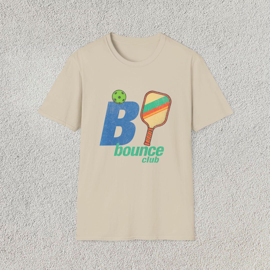Bounce Club Pickleball Shirt, Retro Pickleball Tee, Neon Pickleball ...