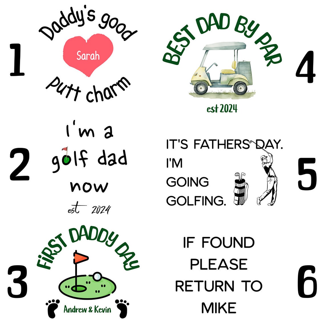 Fathers Day Golf Ball, Custom Golf Ball, Personalized Golf Ball, Golf ...