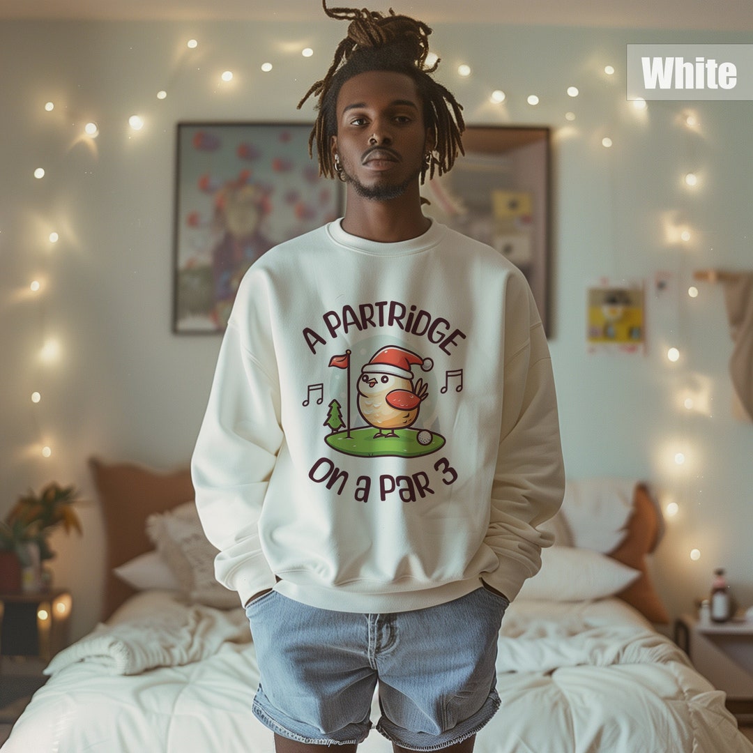 A Partridge on A Par 3 Golf Sweatshirt, Christmas Golf Gift, Xmas Golf ...