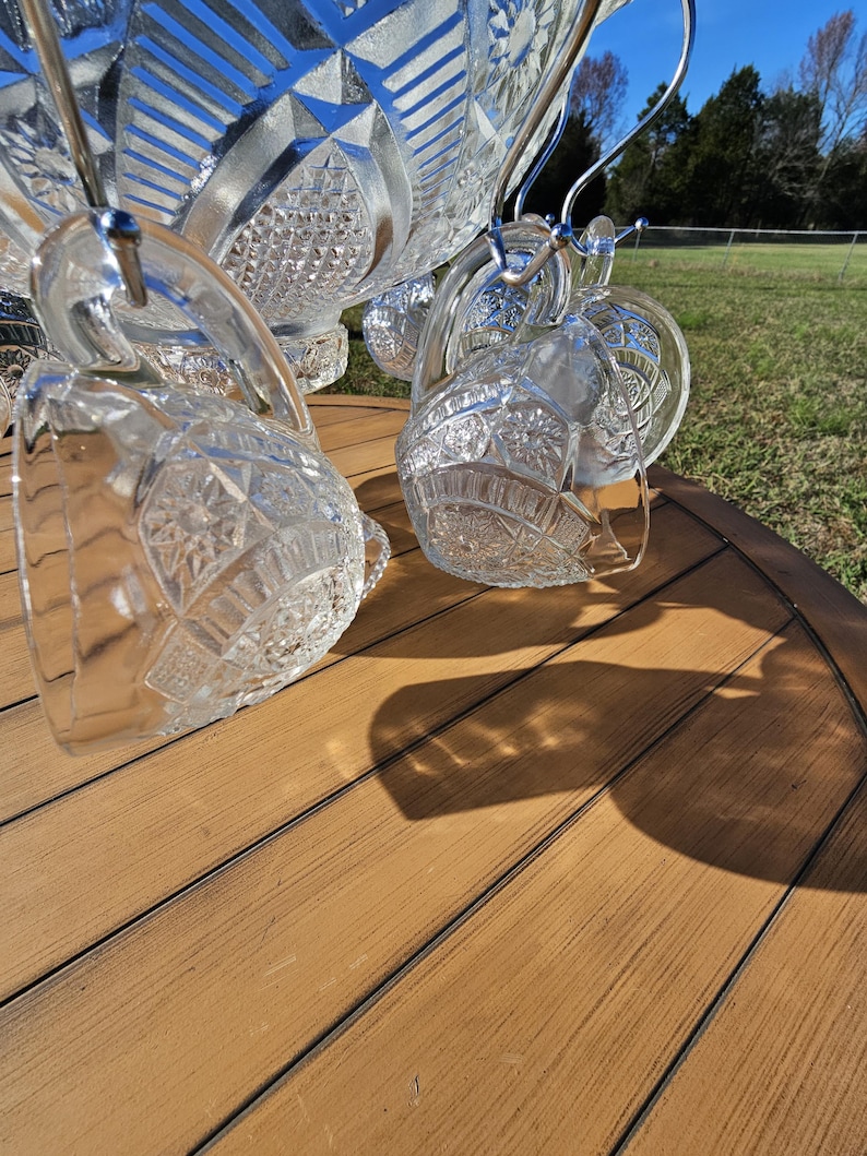 Vintage Yorktown Thatcher Mckee 12 Piece Pedestal Pressed Cut Glass ...