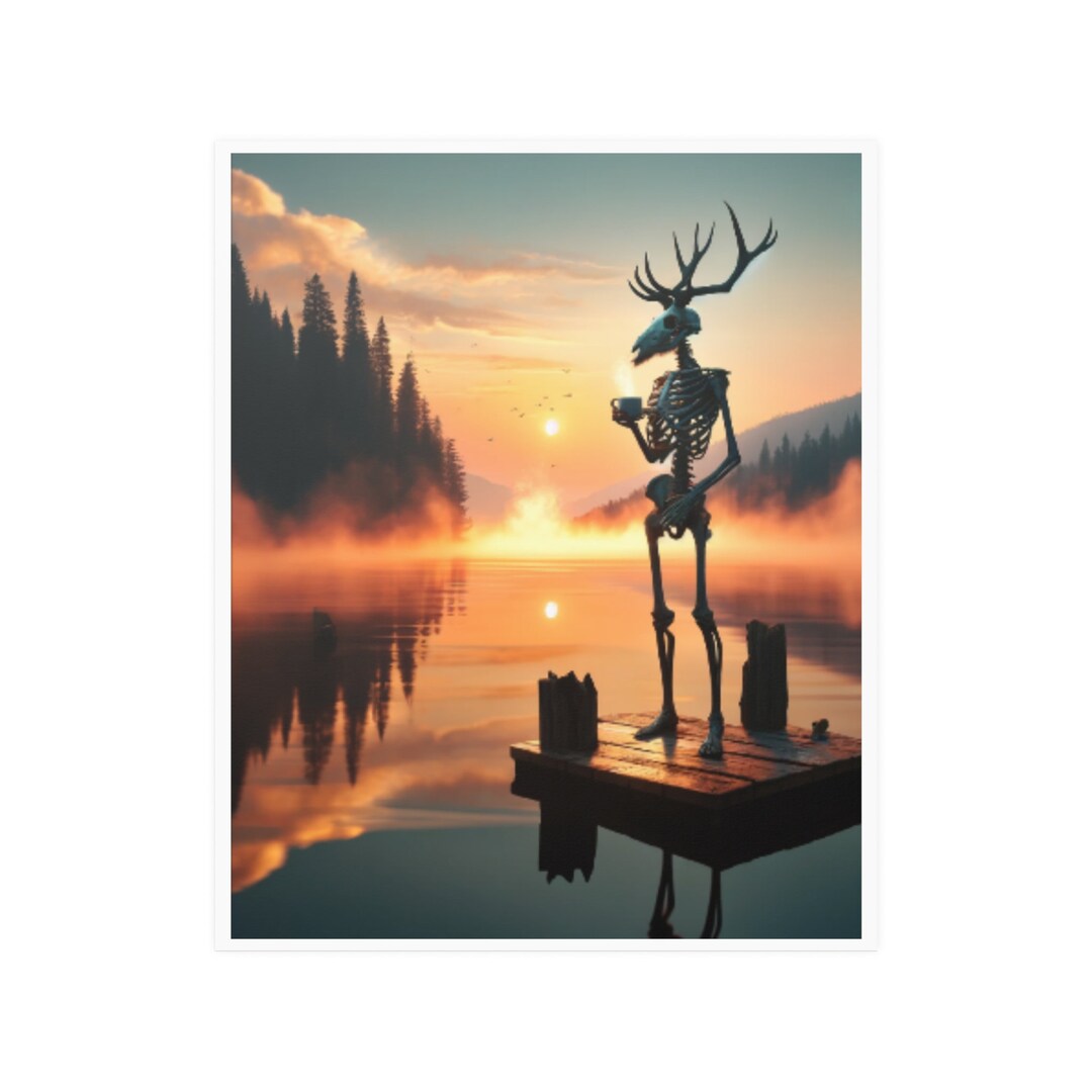 Wendigo Mystical Creature Cryptid Skeleton With Moose Head Lakeside ...