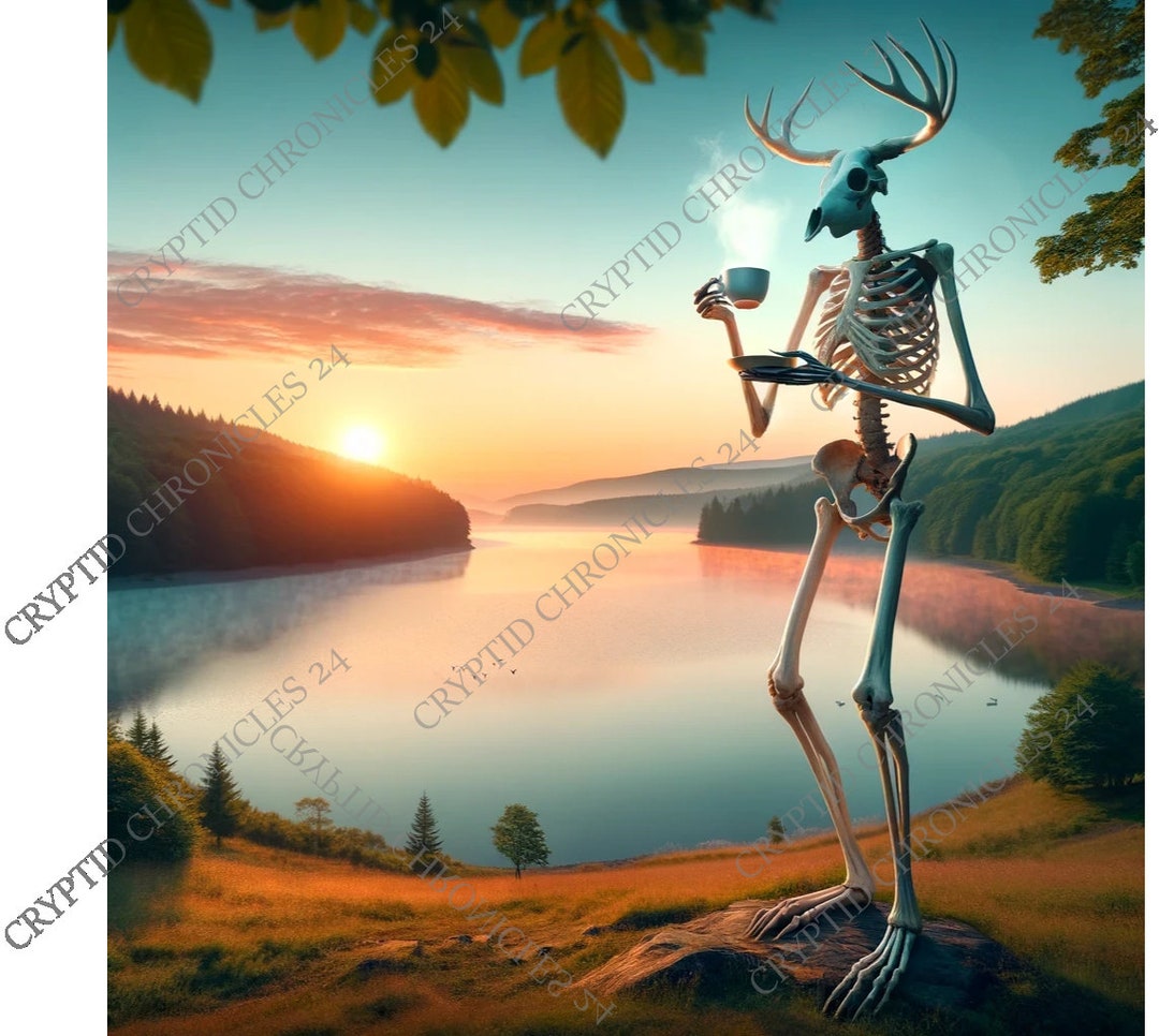 Wendigo Mystical Creature Cryptid Skeleton With Moose Head Lakeside ...