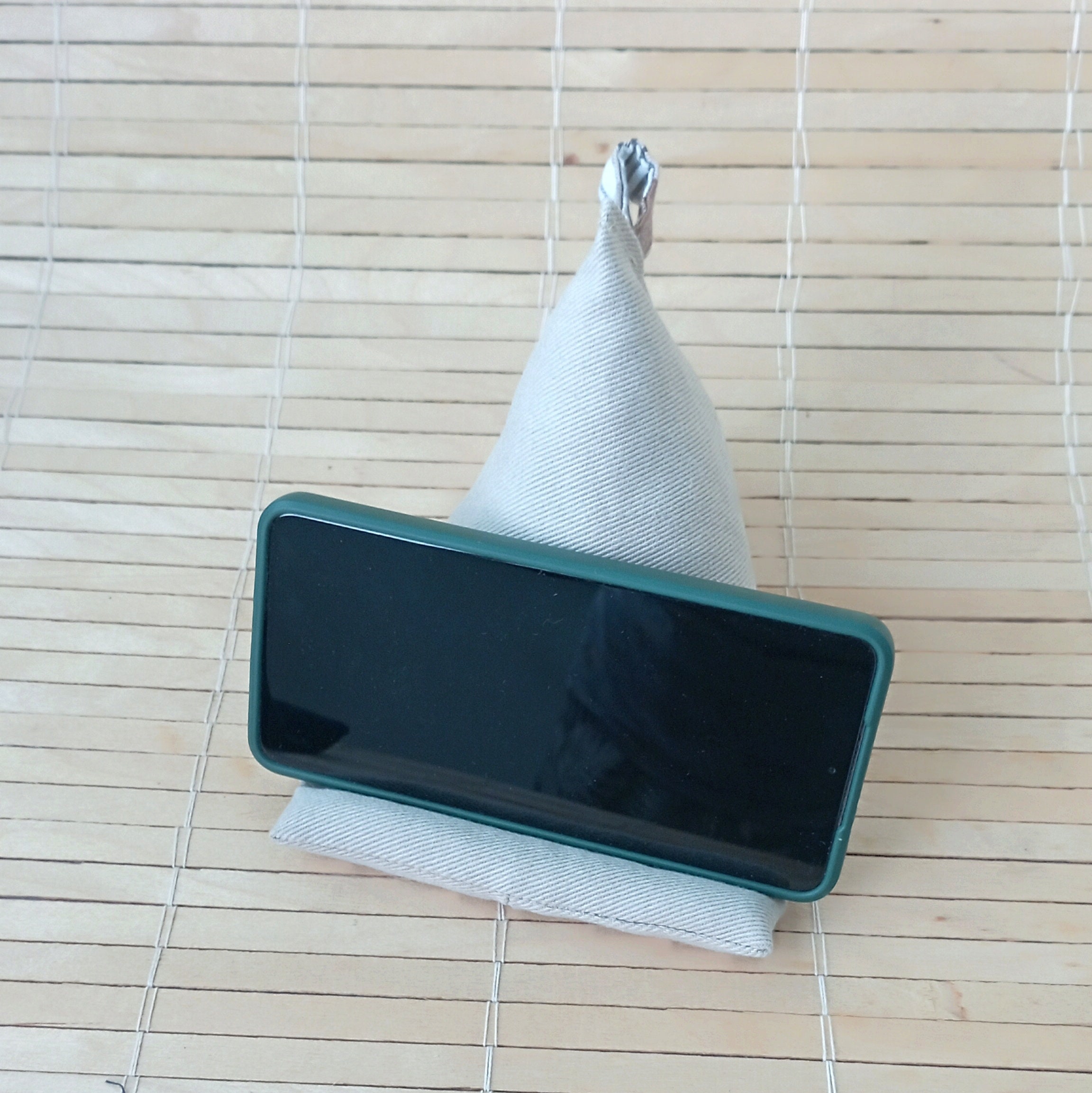 Phone Stand, Upcycled Denim Phone Pillow, Eco Friendly - Etsy