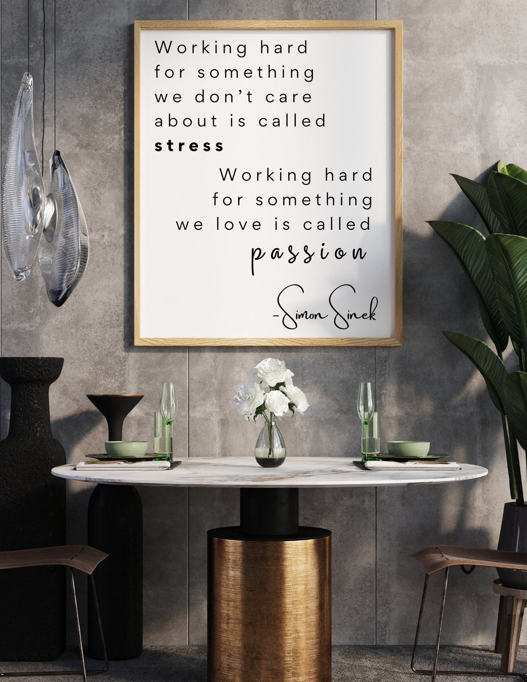 Working Hard Stress Vs. Passion Simon Sinek Printable Wall Quote - Etsy