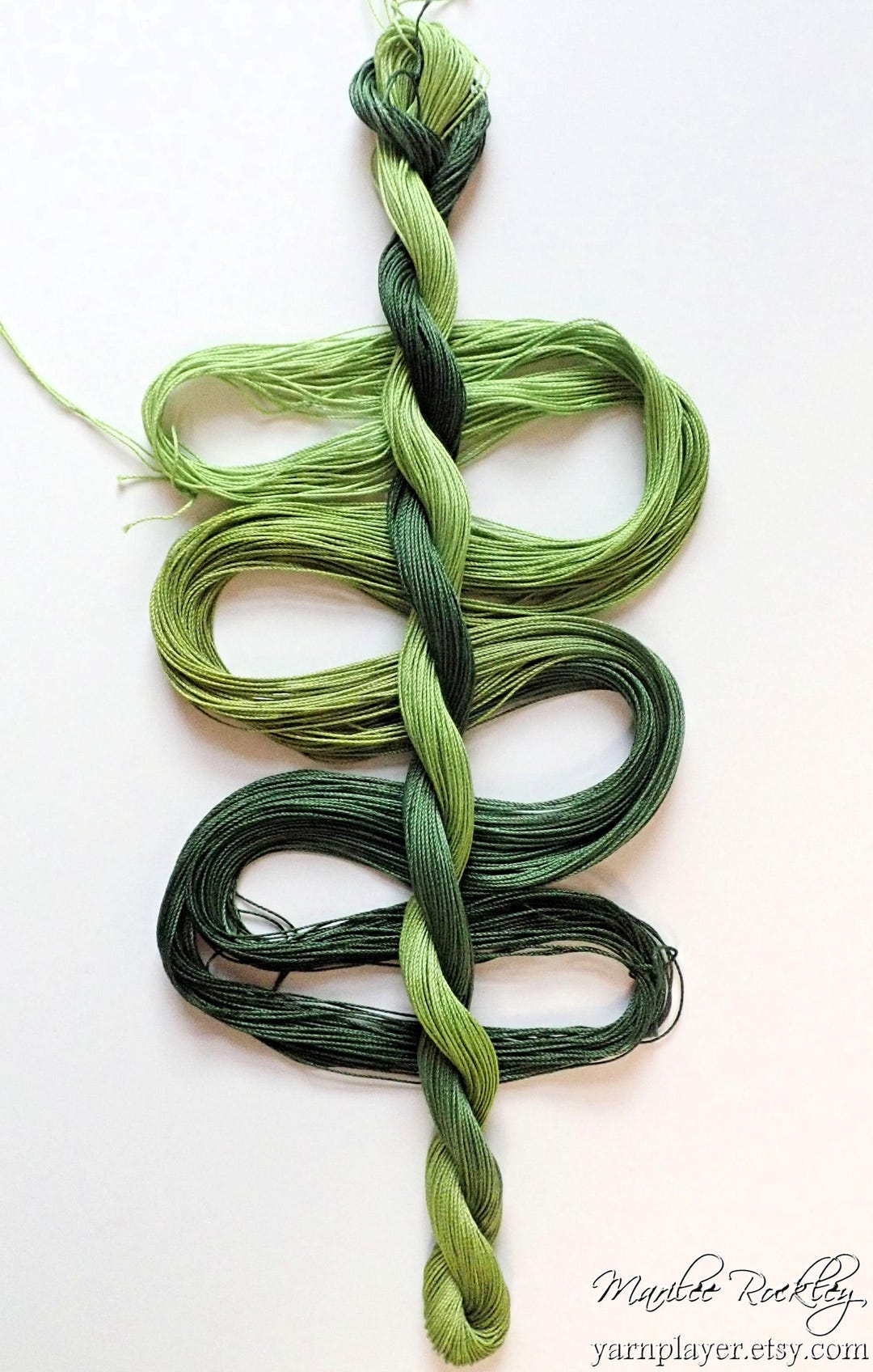 Size 20 leafy Hand Dyed Thread 6 Cord Cordonnet Tatting Crochet Cotton ...
