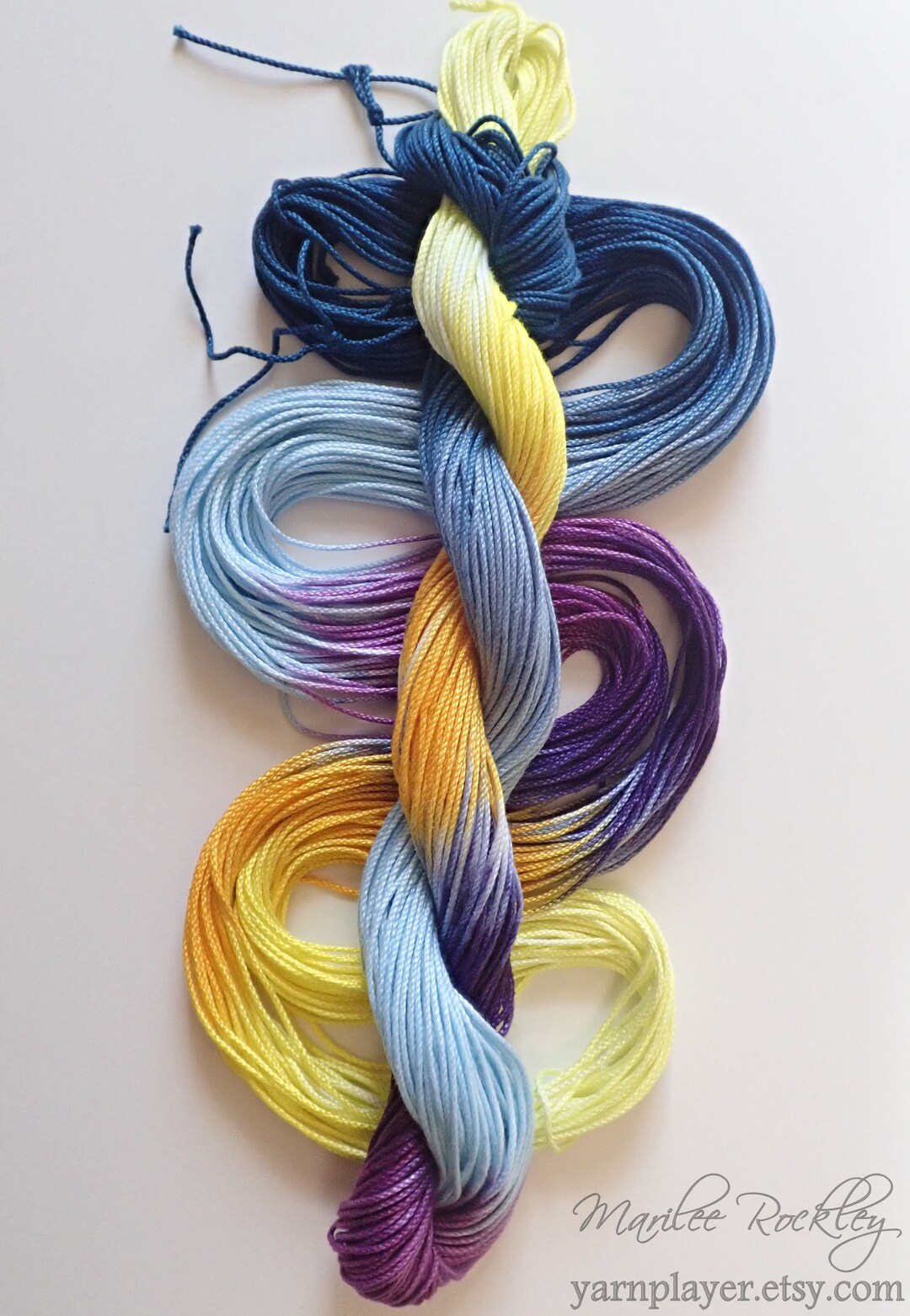 Size 3 pansy Hand Dyed Tatting Thread 6 Cord Cordonnet Crochet Cotton ...
