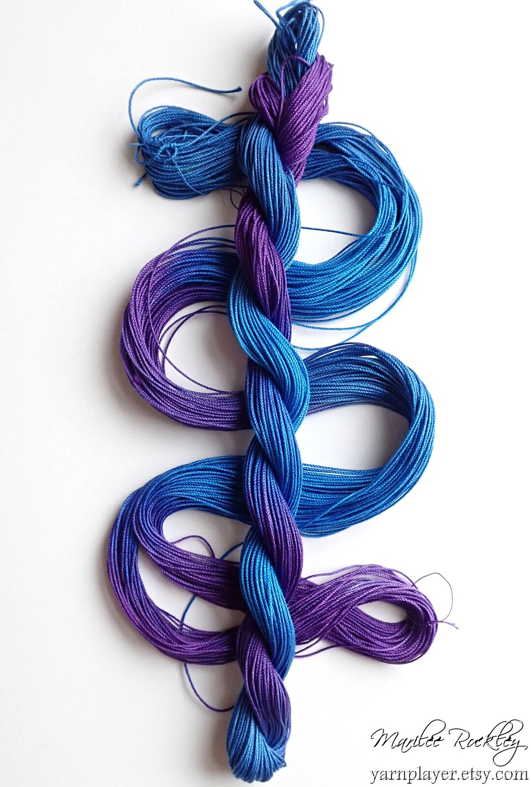 Size 10 larkspur Hand Dyed Tatting Thread 6 Cord Cordonnet Crochet ...