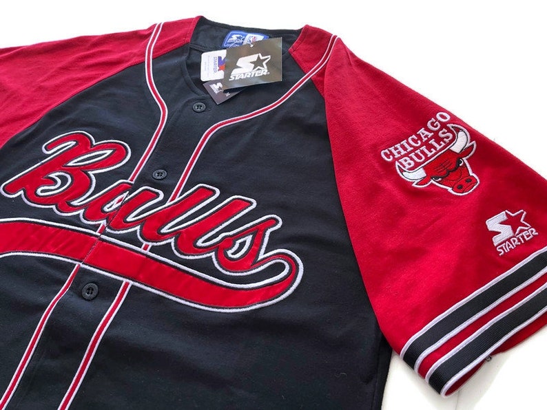 Vintage Chicago Bulls Baseball Style Jersey - 90s Men's Shirt - Old ...