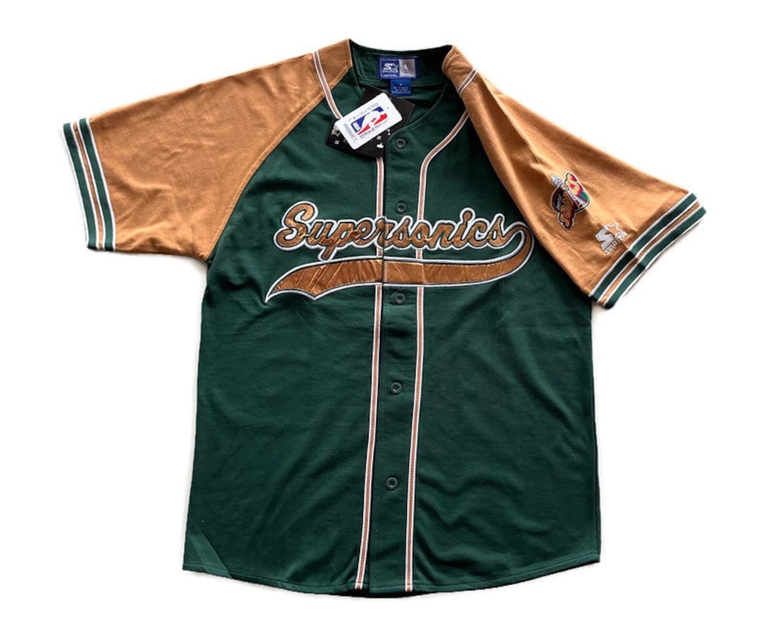 Seattle Supersonics 90s Vintage Baseball Style Jersey Shirt Men's L ...