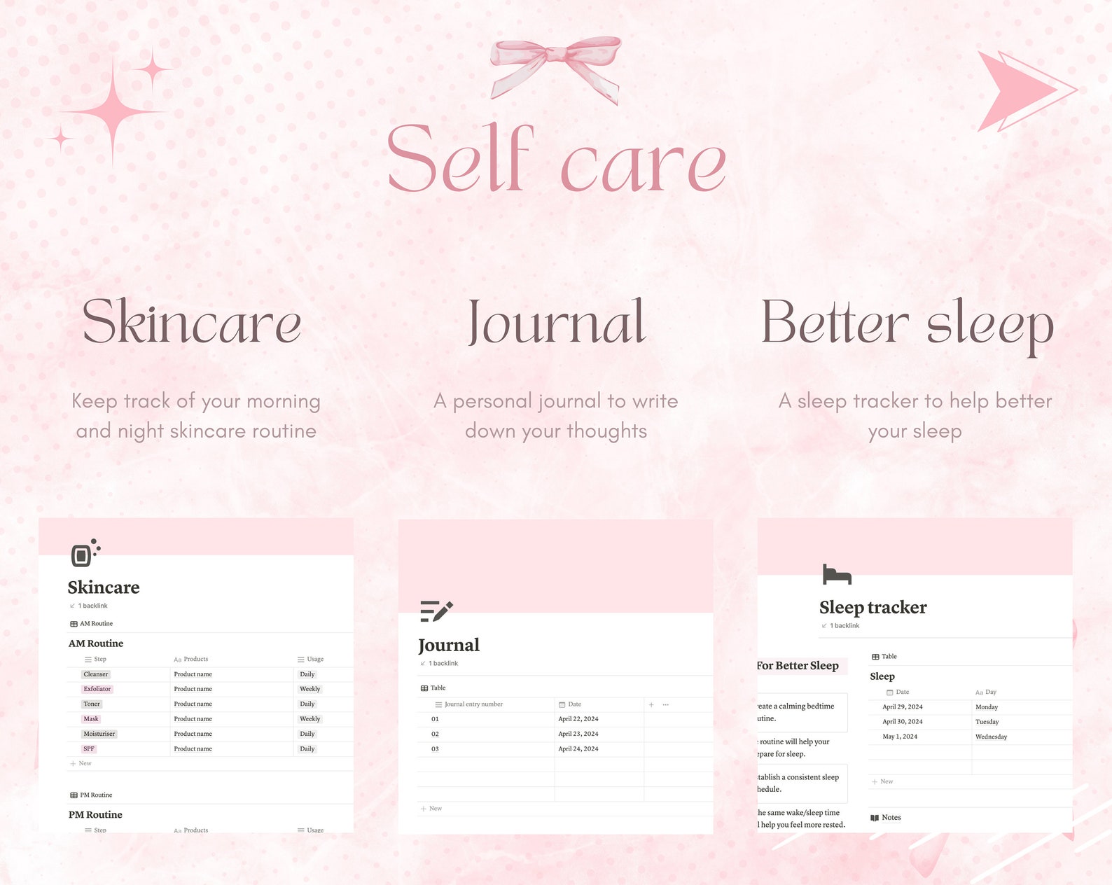 Pink Dashboard Template for Notion | All in One Life Planner, Student ...