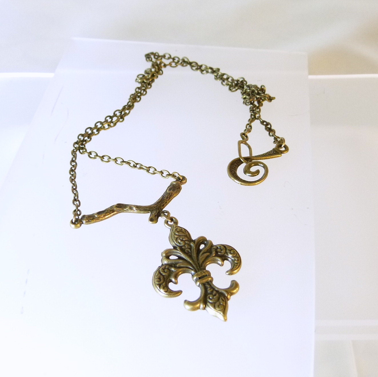Bronze Renaissance Fleur De Lis Chain Necklace - Etsy