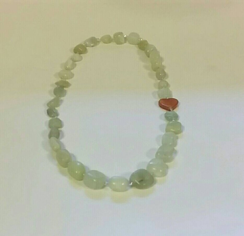 Light Jade and Carnelian Heart Chain Link Necklace - Etsy