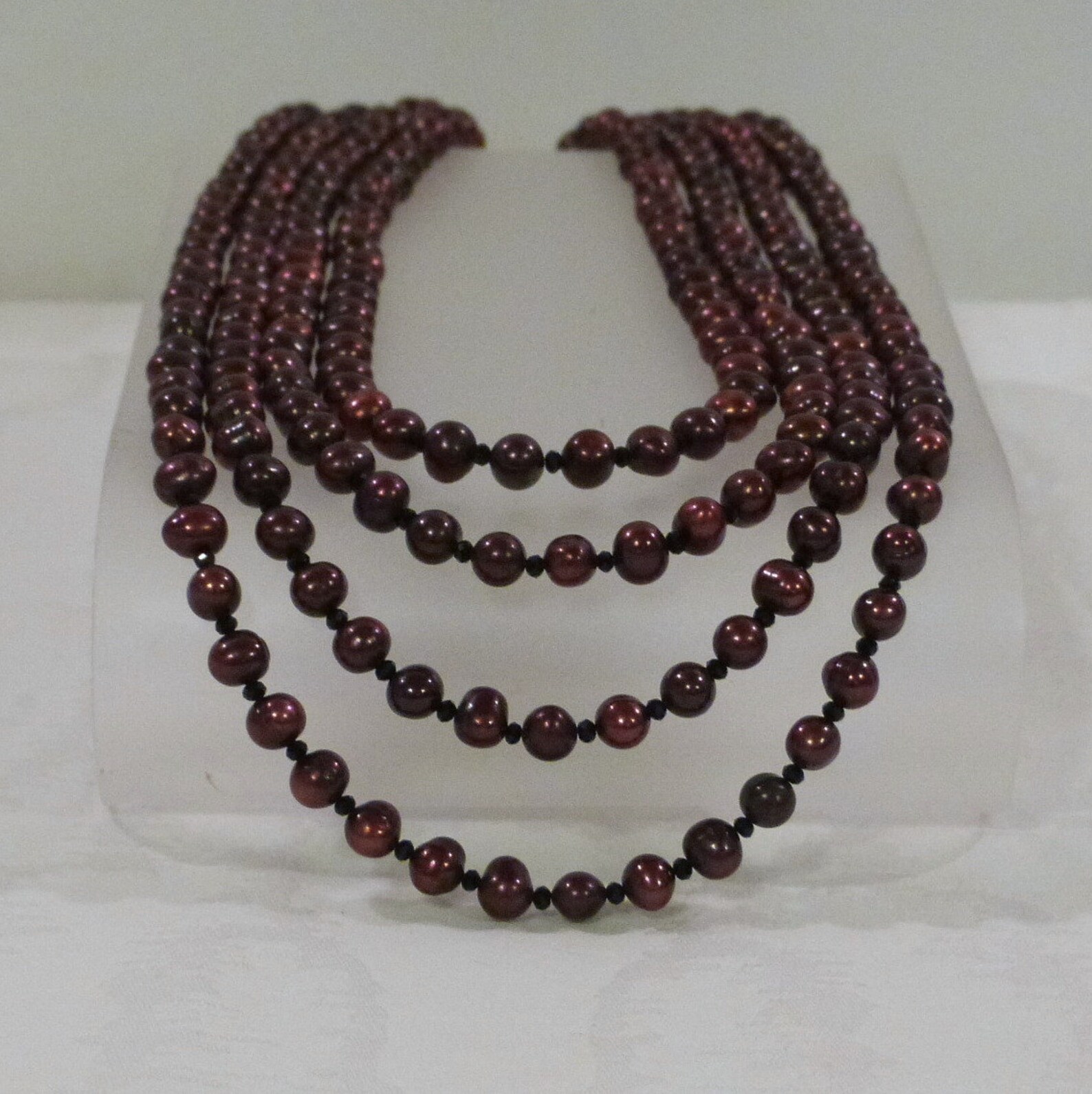 Deep Red 4 Strand Freshwater Pearl Necklace - Etsy