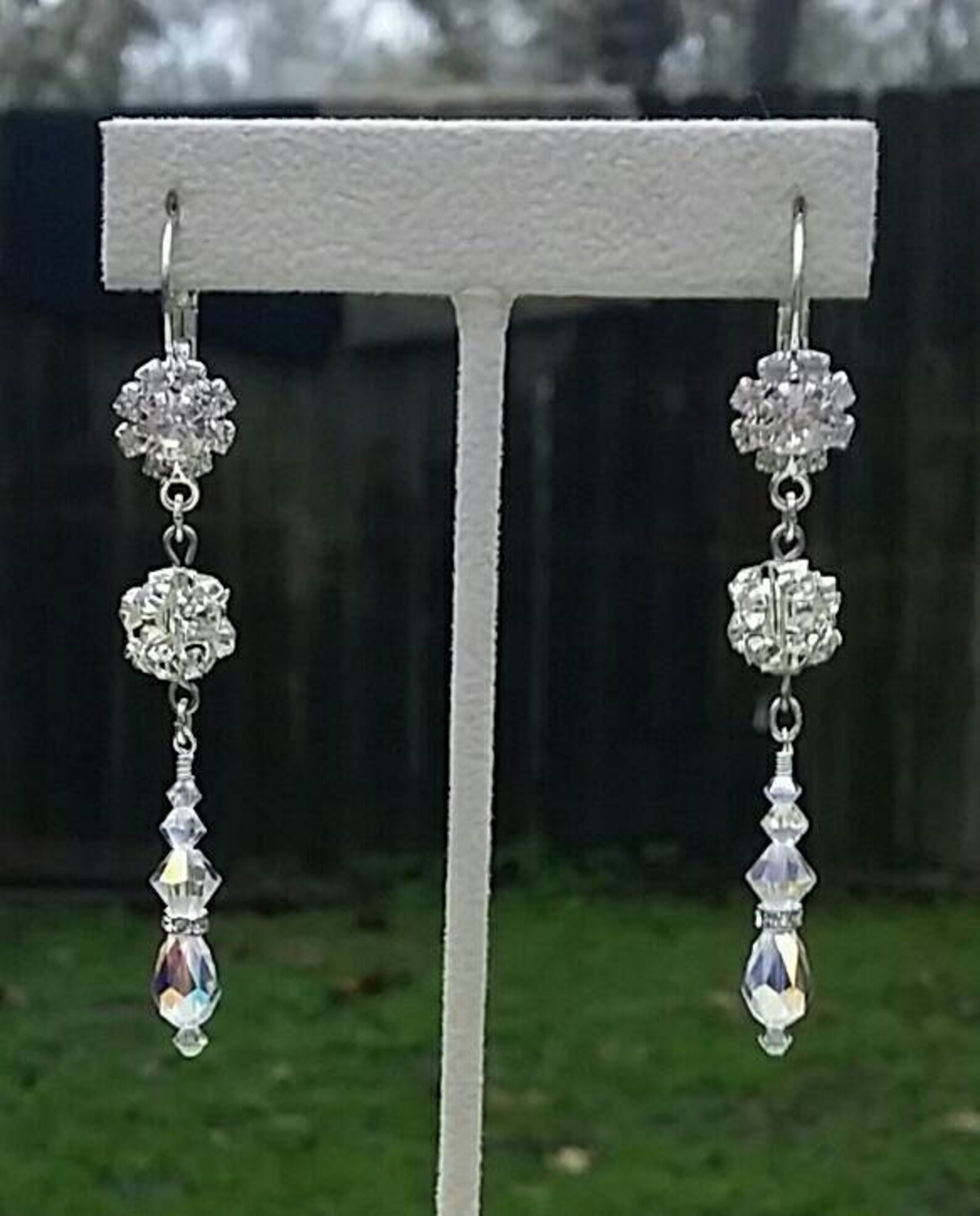 Crystal and Rhinestone Drop Earrings - Etsy