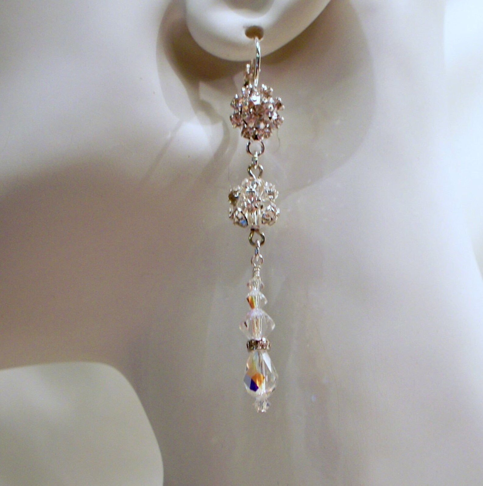 Crystal and Rhinestone Drop Earrings - Etsy