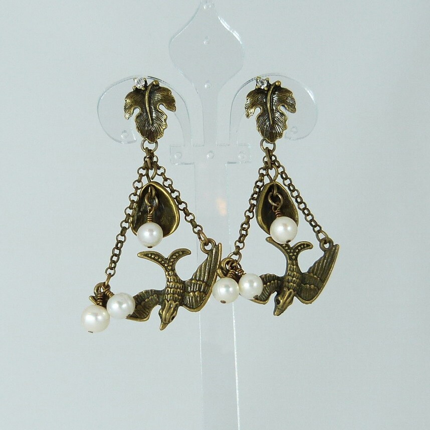 Phoenix in Flight Bronze Earrings - Etsy